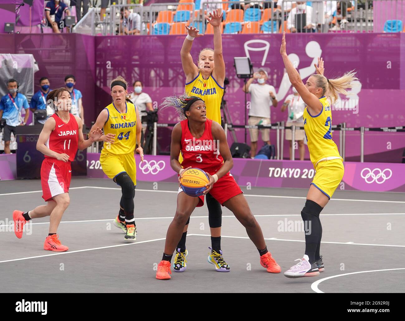 Japan's Stephanie Mawuli in action during the Women's 3x3 Basketball ...