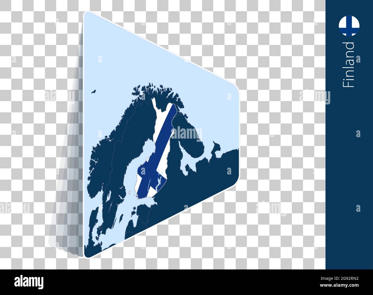 Finland map and flag on transparent background. Highlighted Finland on ...