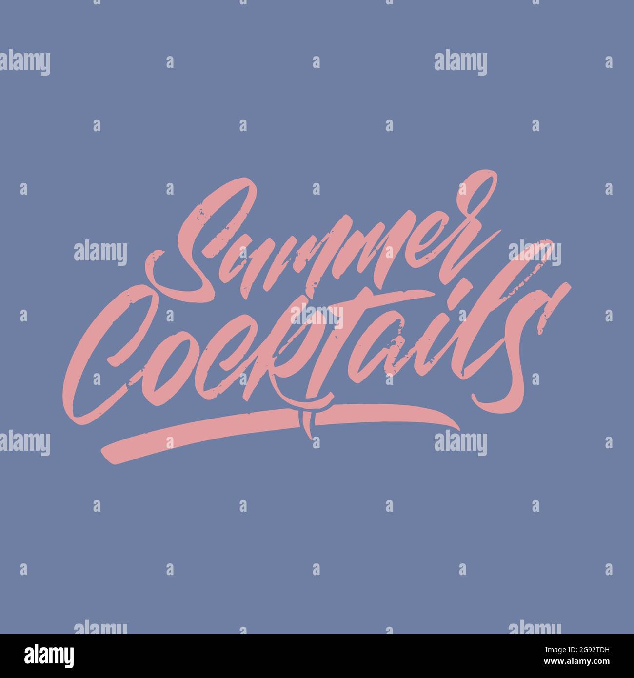 Summer cocktail drink design in lettering style. Vector illustration ...