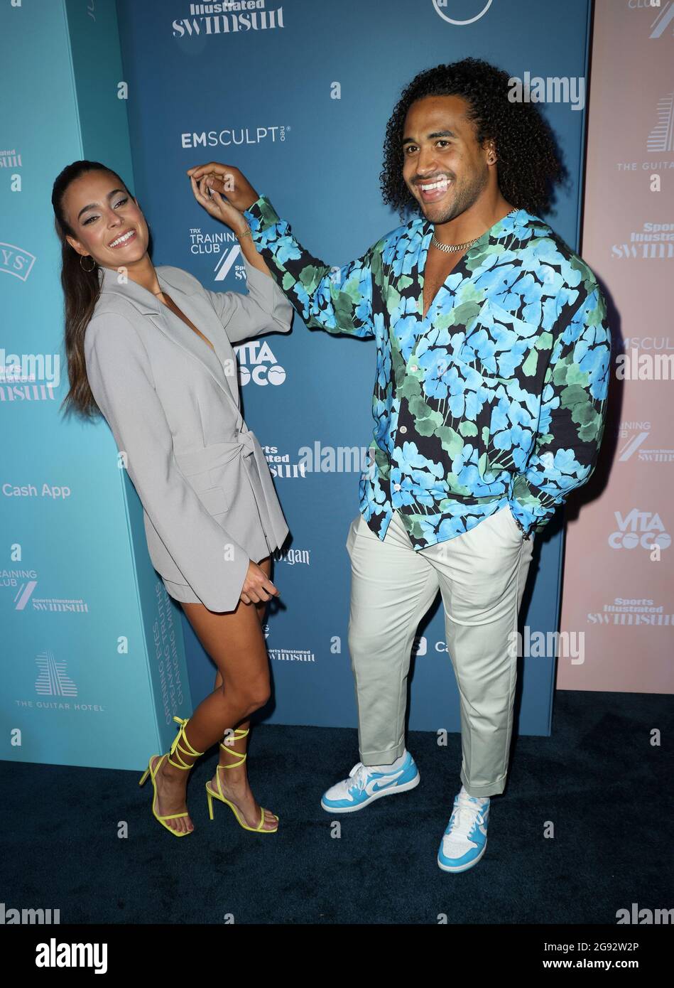 HOLLYWOOD, FLORIDA - JULY 23: Ally Courtnall (L) and Eric Kendricks ...