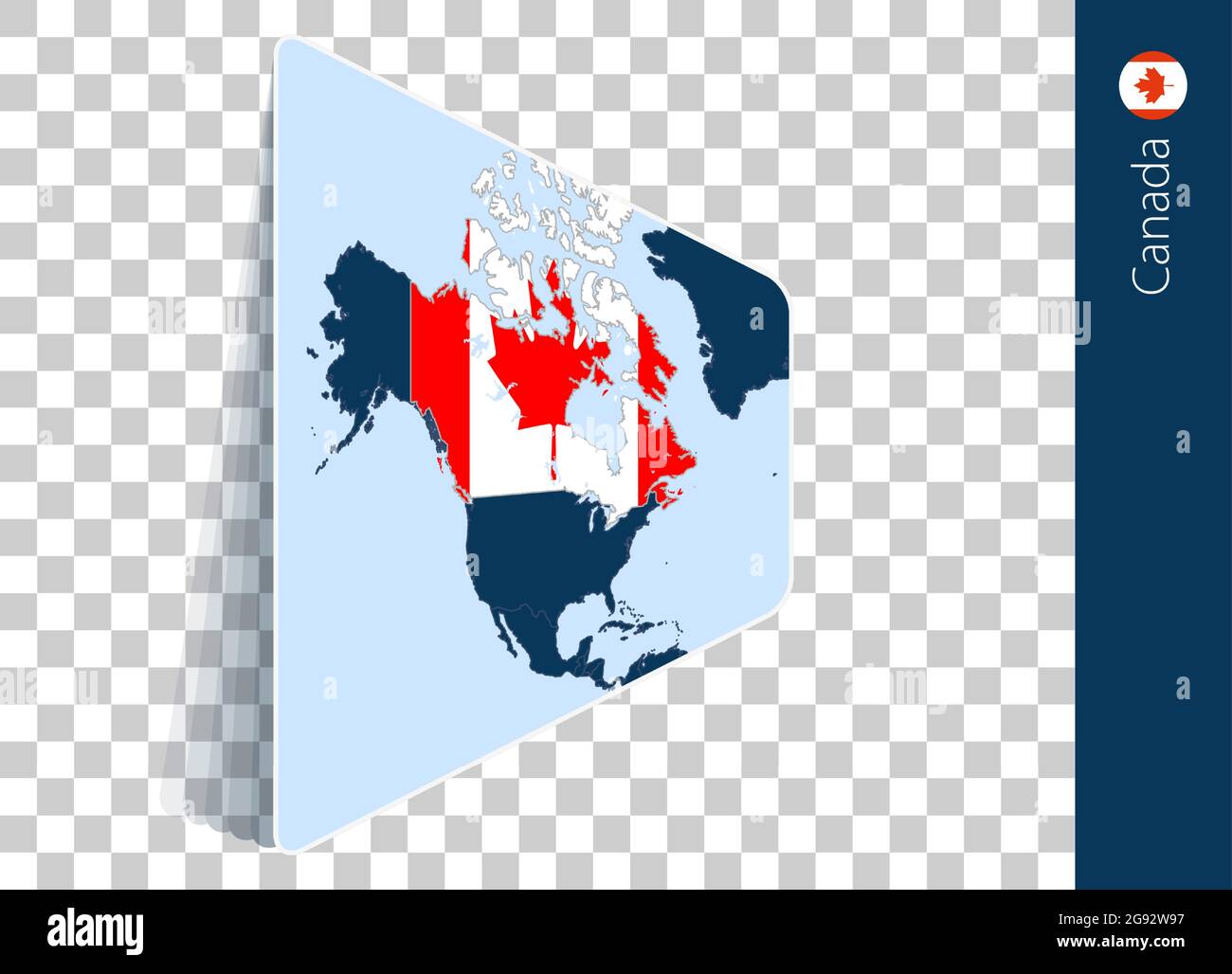 Canada map highlighted flag hi-res stock photography and images - Alamy