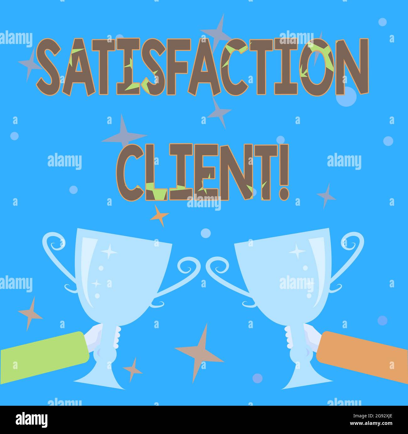 Handwriting text Satisfaction Client. Word Written on benefits which ...