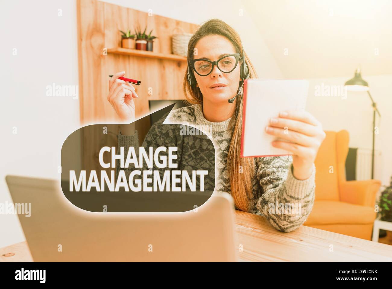 Writing displaying text Change Management. Word Written on systematic approach to dealing with ...