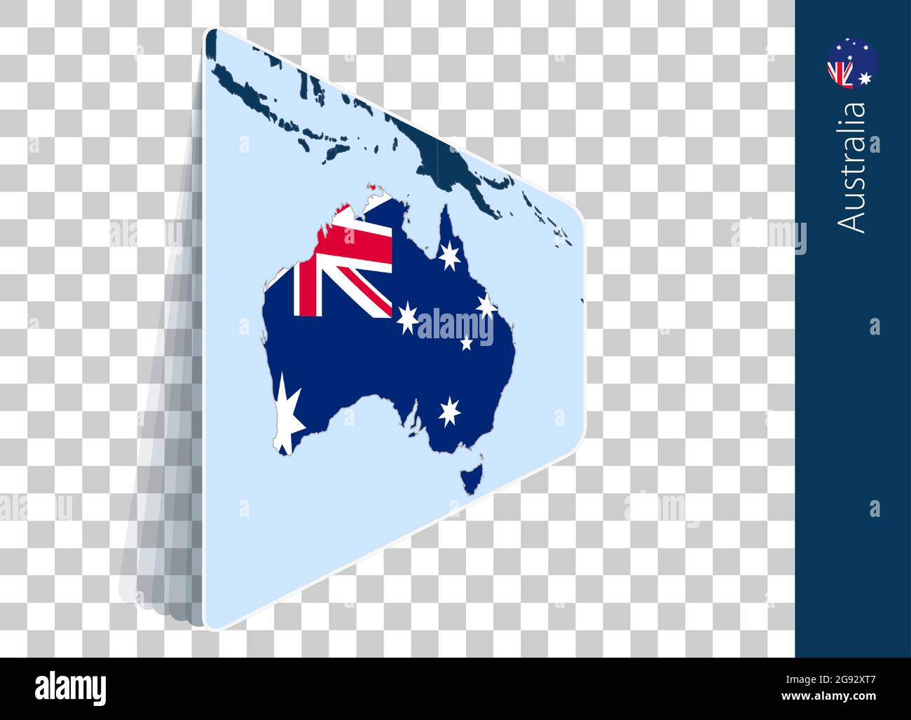 Australia map and flag on transparent background. Highlighted Australia ...