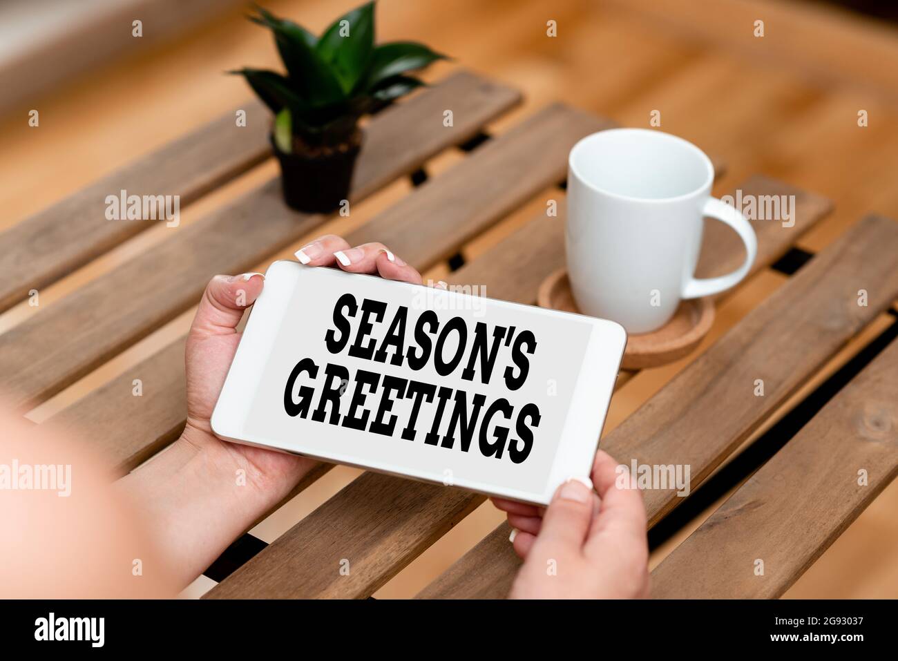 Sign displaying Season S Is Greetings, Word for Used as an expression ...