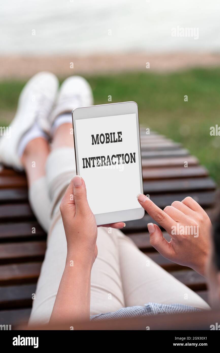 Conceptual caption Mobile Interaction. Internet Concept the interaction ...