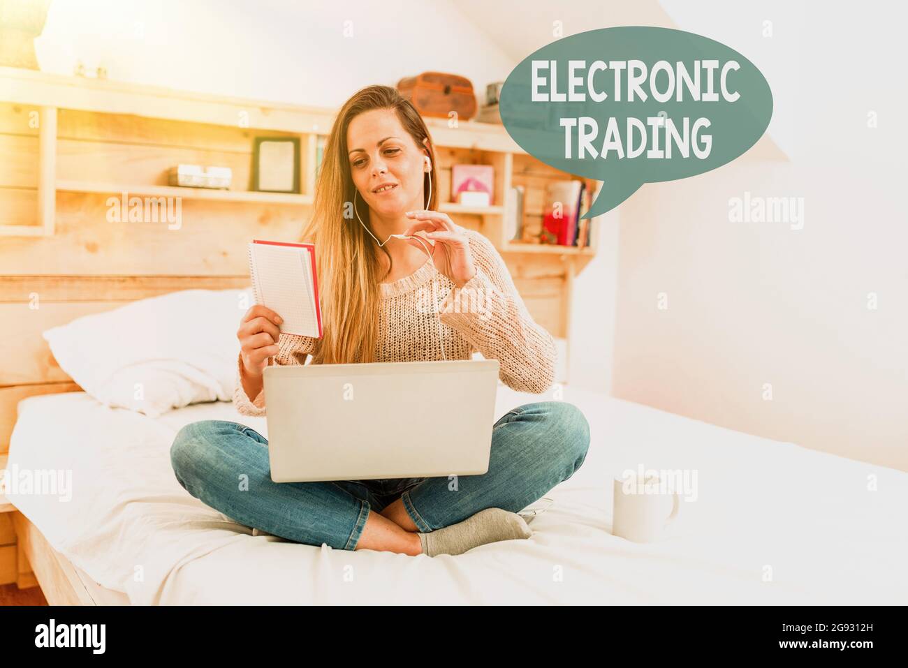 Text caption presenting Electronic Trading. Word for method of trading ...