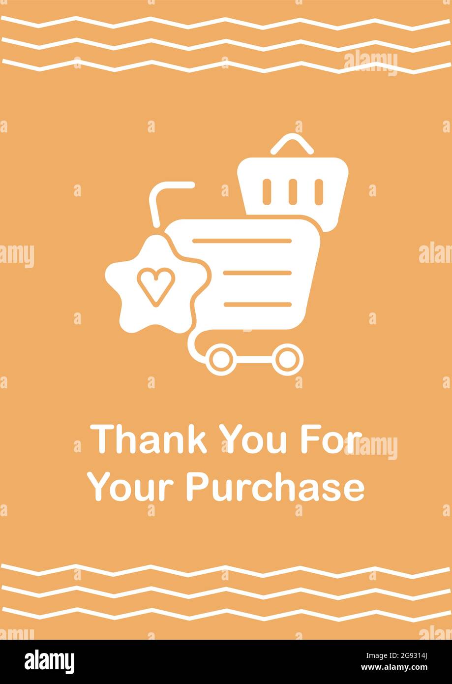 Thank you to customers greeting card with glyph icon element Stock ...