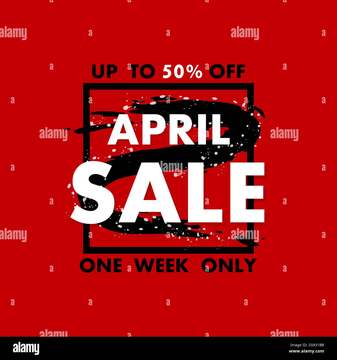 April sale banner on red background for promotion design. Sale banner ...