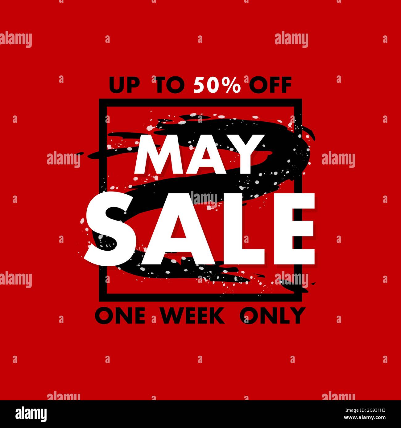 May sale banner on red background for promotion design. Sale banner ...