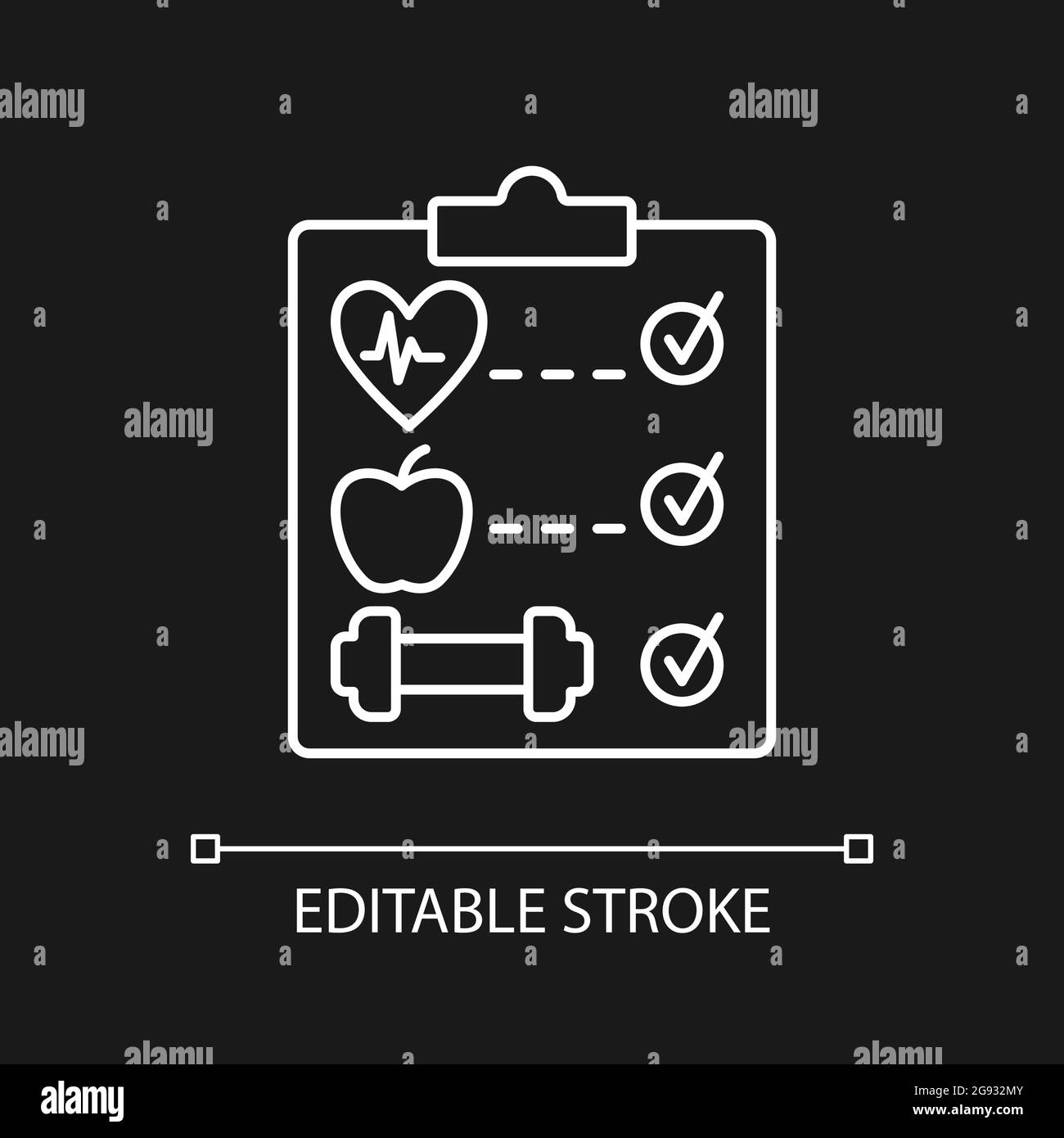 Wellness program white linear icon for dark theme Stock Vector Image ...