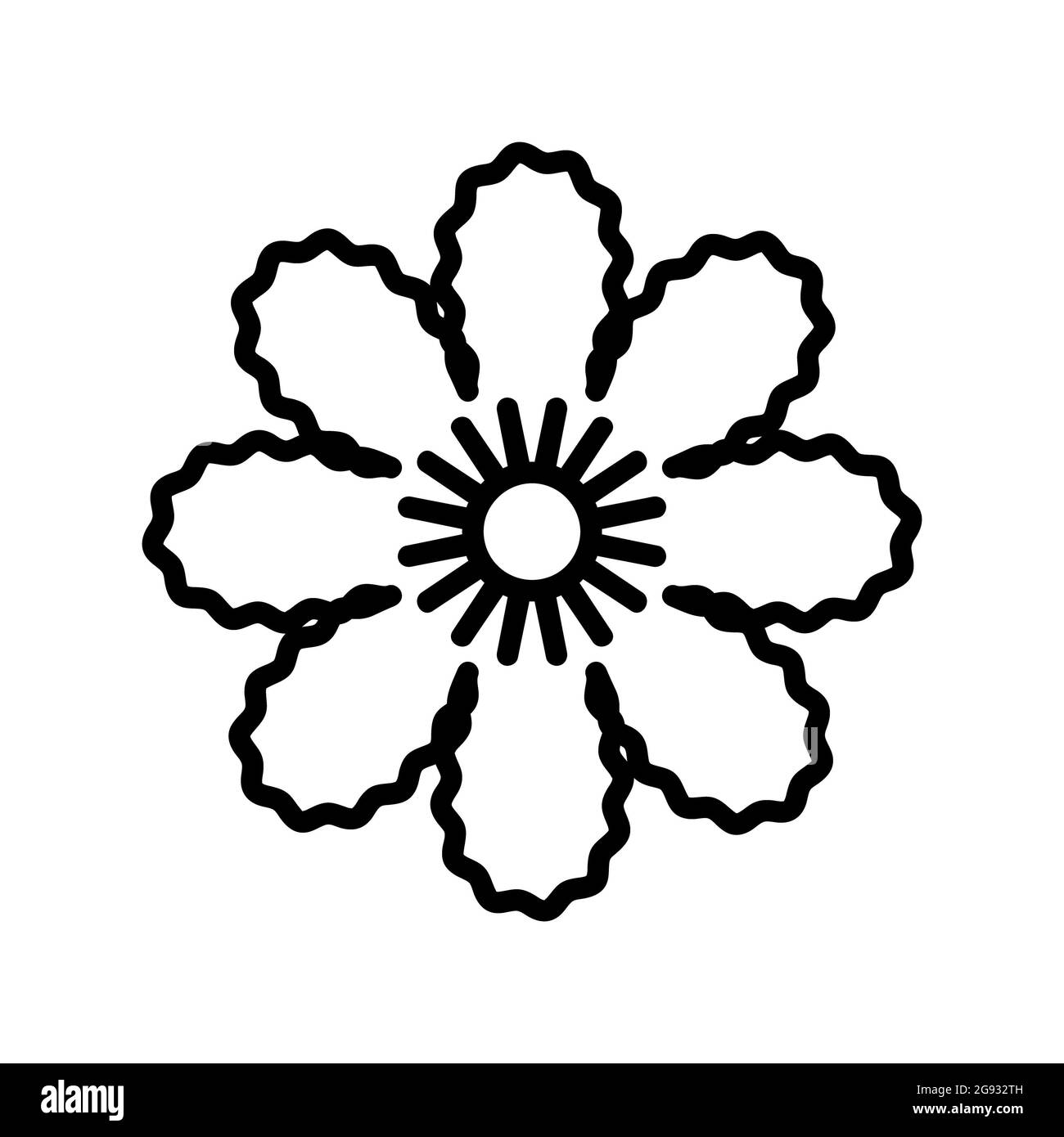 Flower icon. Decorative pictogram for web. Line stroke. Isolated on ...