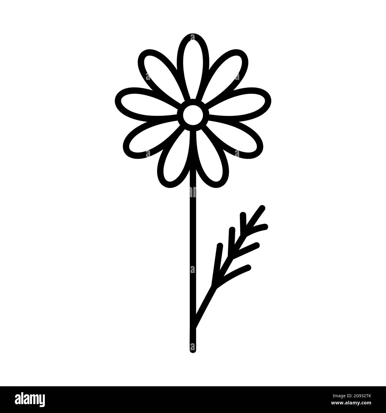 Flower icon. Decorative pictogram for web. Line stroke. Isolated on ...