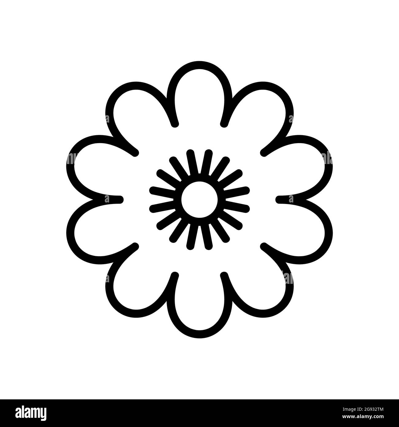 Flower icon. Decorative pictogram for web. Line stroke. Isolated on ...