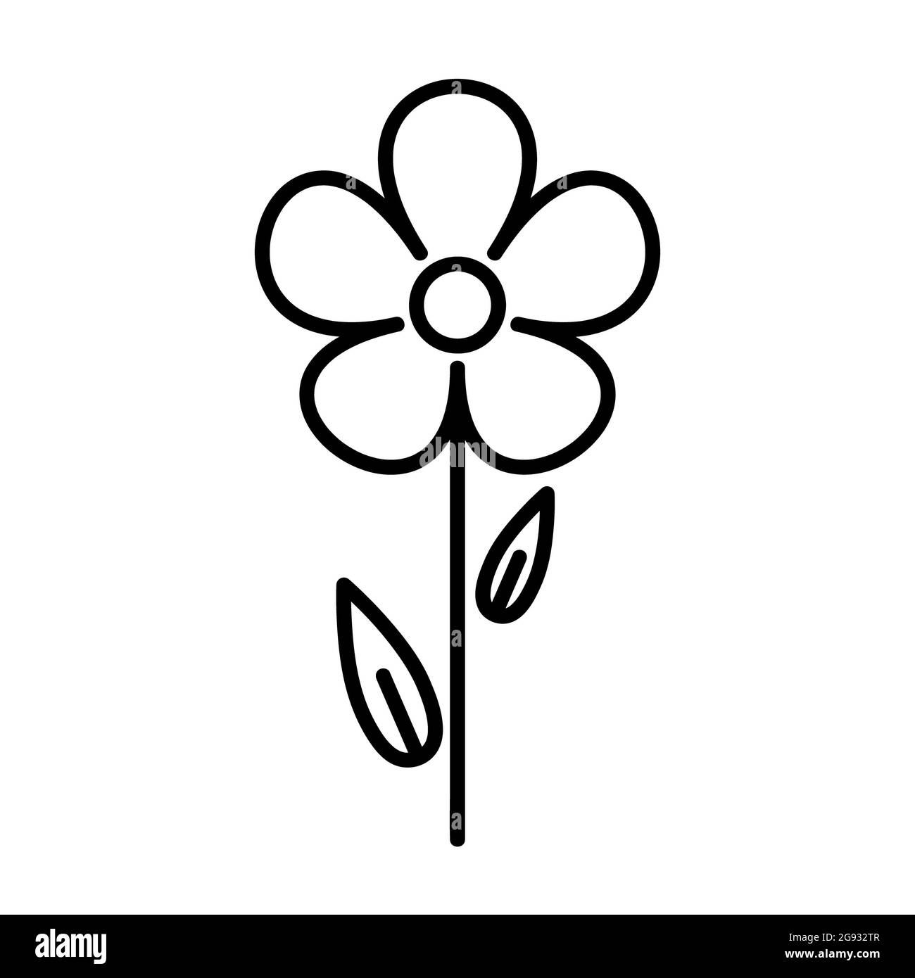 Flower icon. Decorative pictogram for web. Line stroke. Isolated on ...