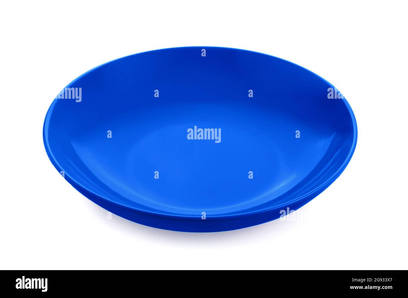 empty blue plate isolated on white background Stock Photo - Alamy