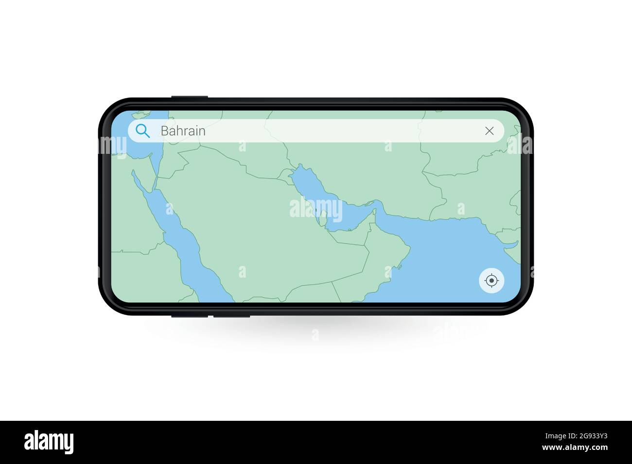 Searching map of Bahrain in Smartphone map application. Map of Bahrain ...