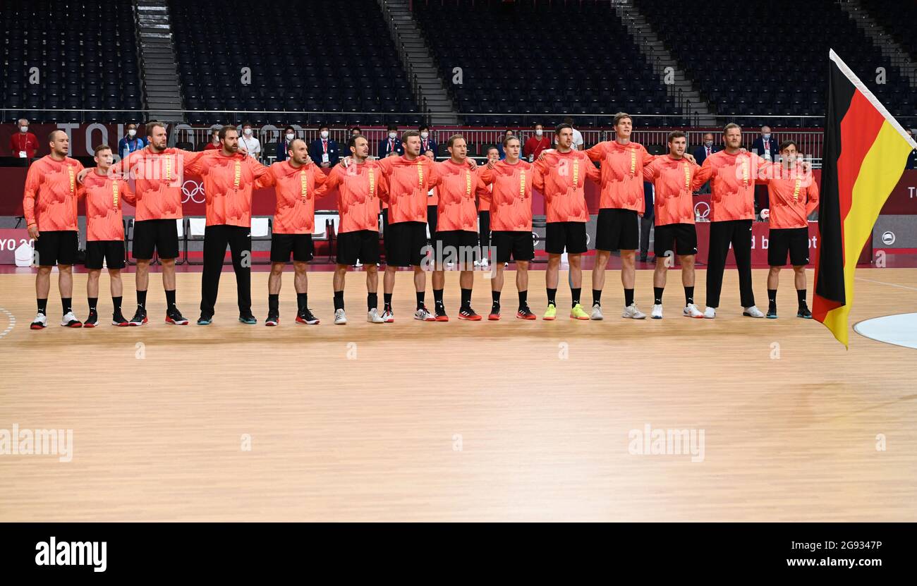 Tokyo, Japan. 24th July, 2021. Handball: Olympics, Germany - Spain ...