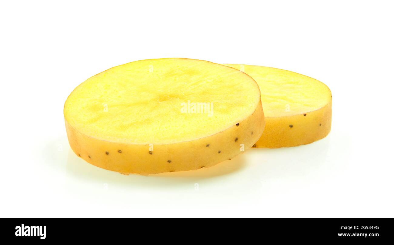 Potato slice isolated on white background Stock Photo - Alamy