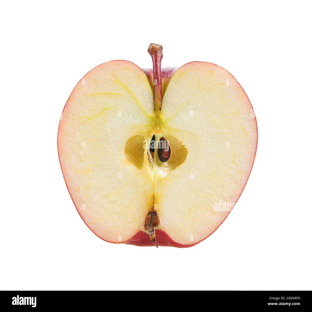 half red apple isolated on white background Stock Photo - Alamy
