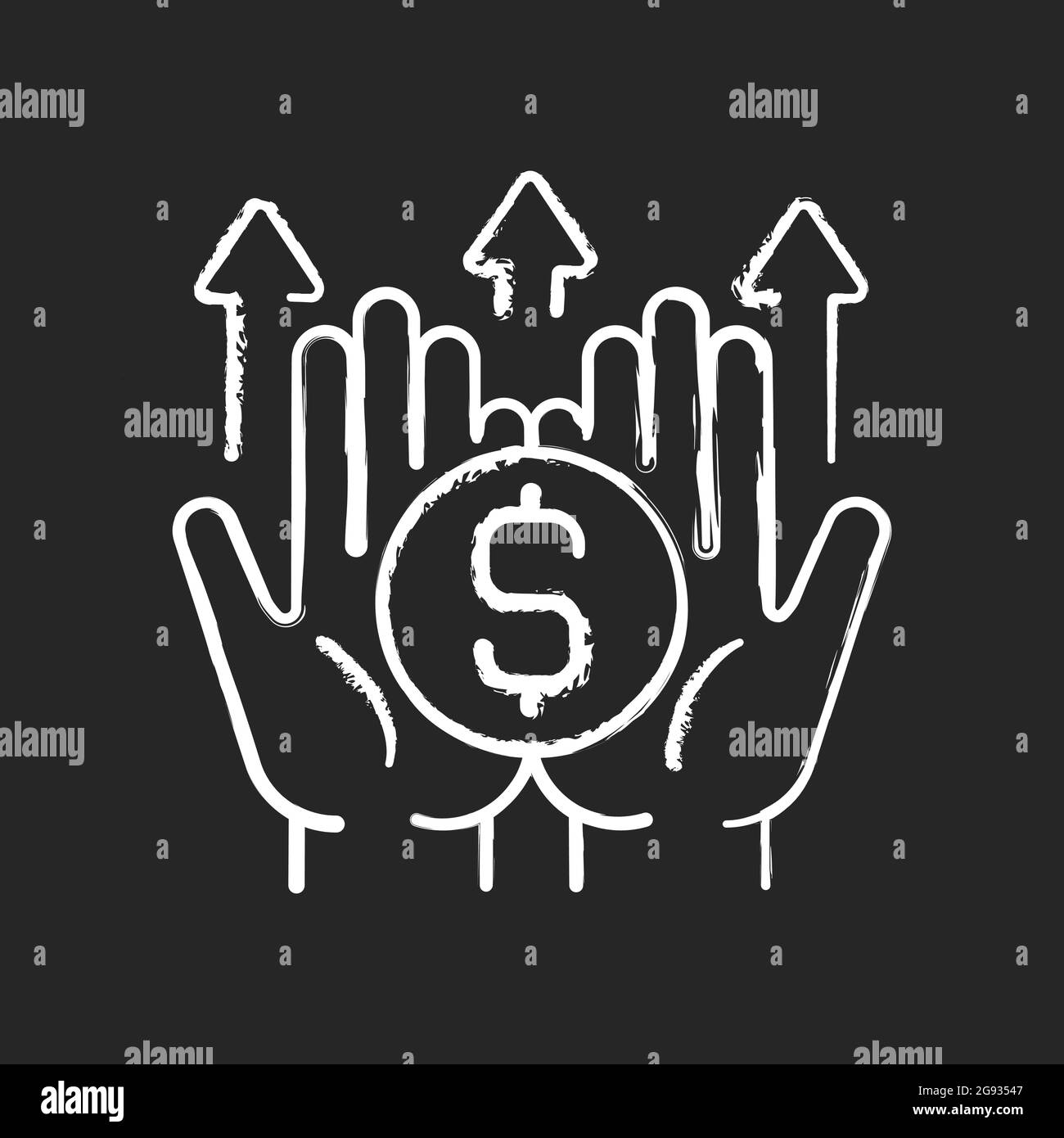 Wealth building chalk white icon on dark background Stock Vector Image ...