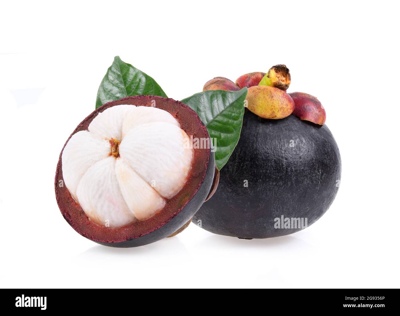 Close-up mangosteen isolated on white background Stock Photo - Alamy