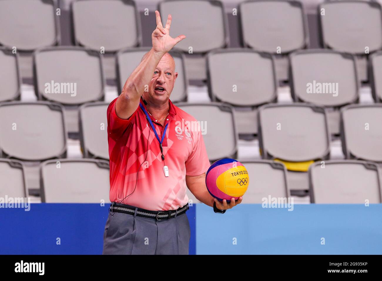 Tokyo, Japan. 24th July, 2021. TOKYO, JAPAN - JULY 24: referee Michael ...