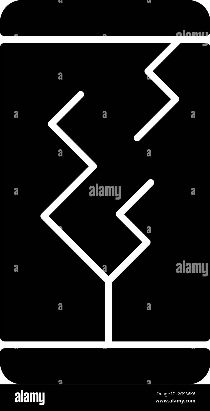 Screen damage black glyph icon Stock Vector Image & Art - Alamy