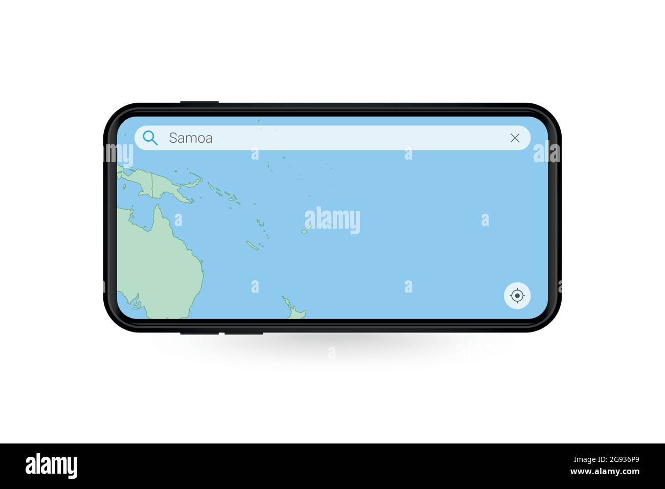 Searching map of Samoa in Smartphone map application. Map of Samoa in ...