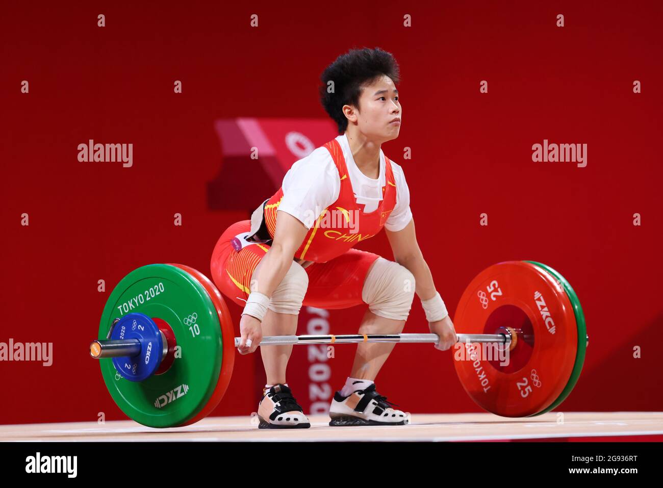 Tokyo, Japan. 24th July, 2021. Hou Zhihui (CHN) Weightlifting : Women's ...