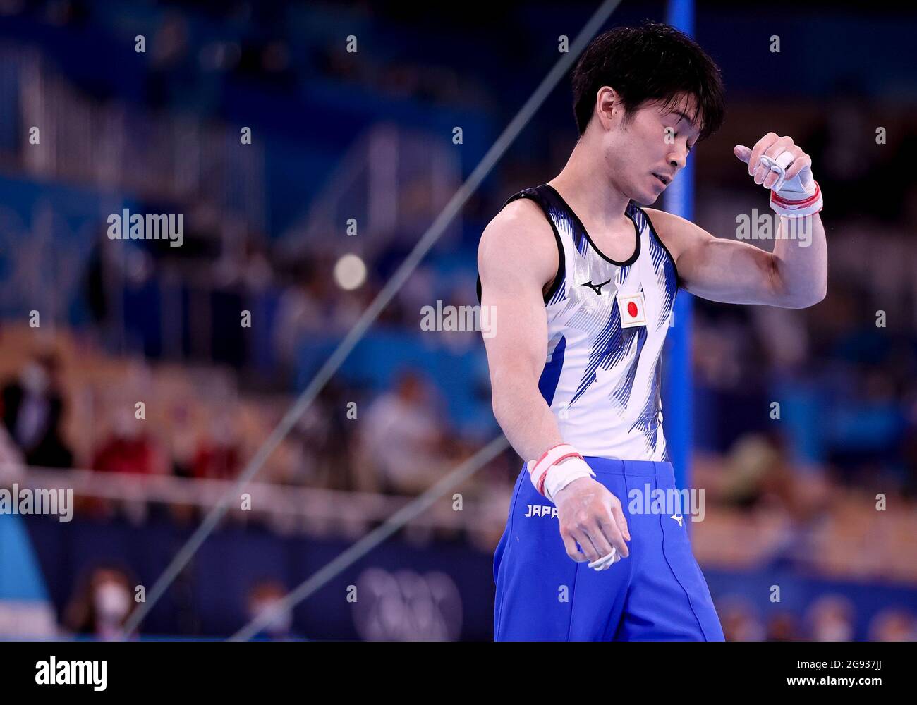 Tokyo, Japan. 24th July, 2021. Kohei Uchimura on high bar (JPN)TOKYO ...