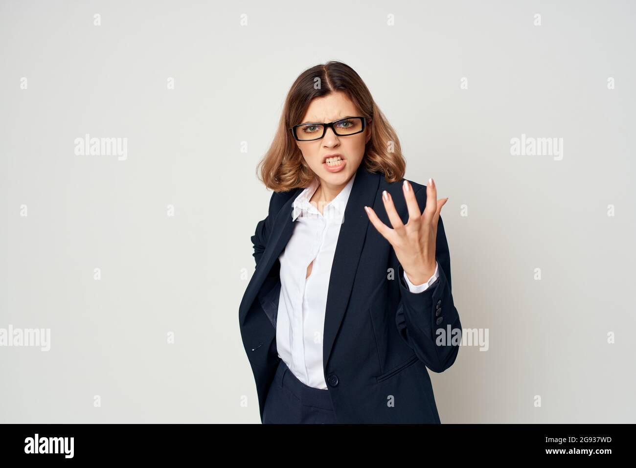 Business woman manager office work professional light background Stock ...