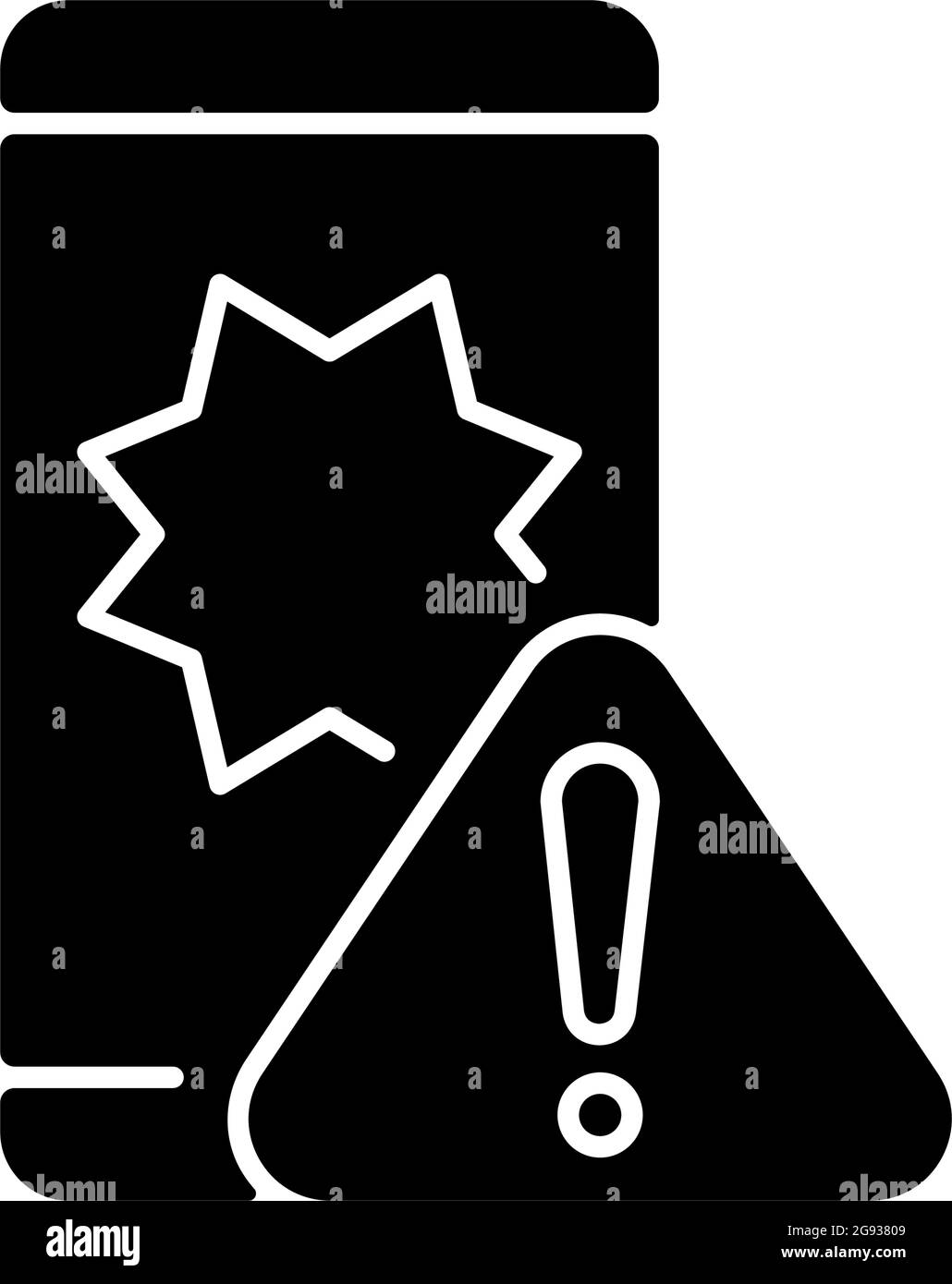 Phone crashes black glyph icon Stock Vector Image & Art - Alamy