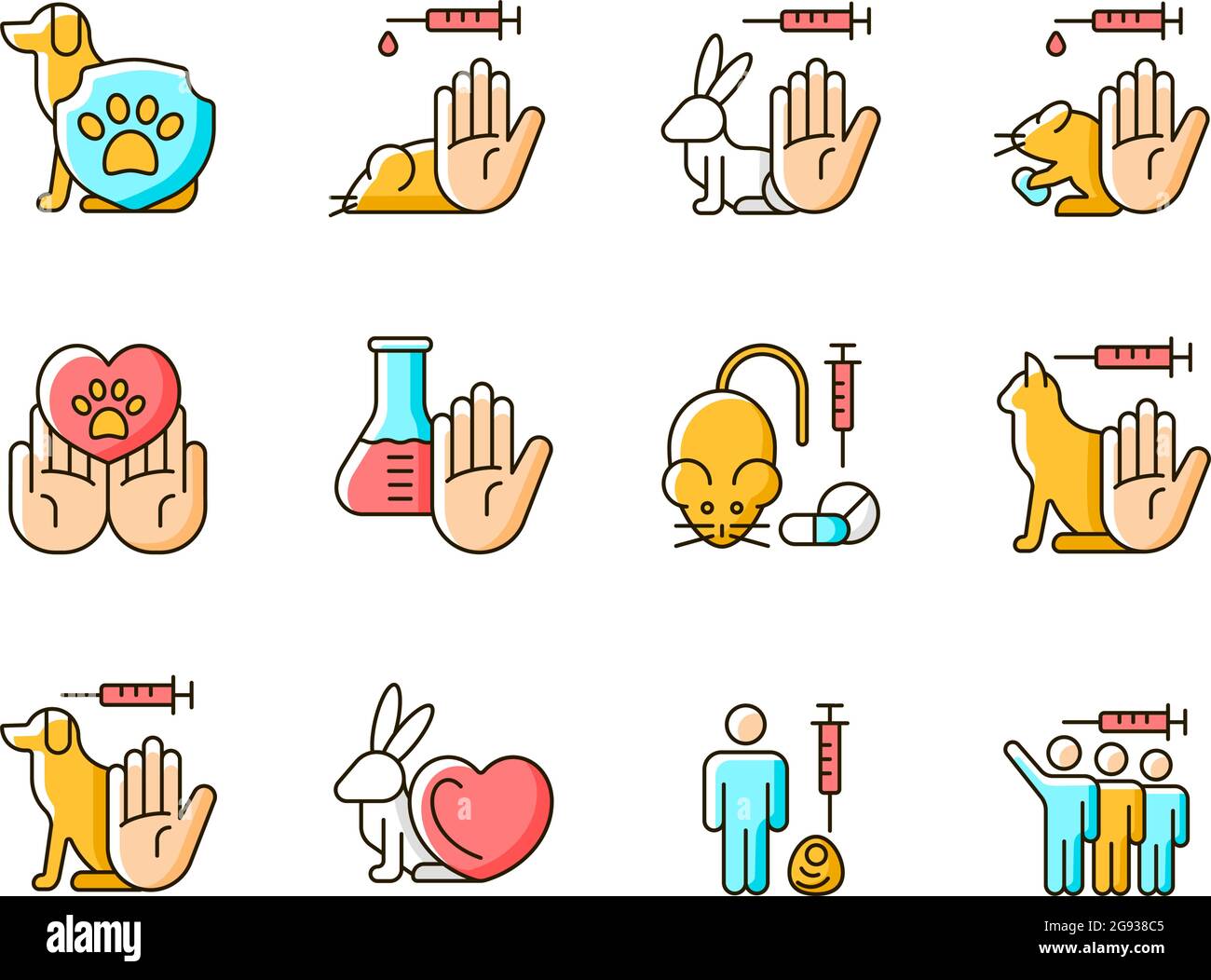 Ban animal testing Stock Vector Images - Alamy