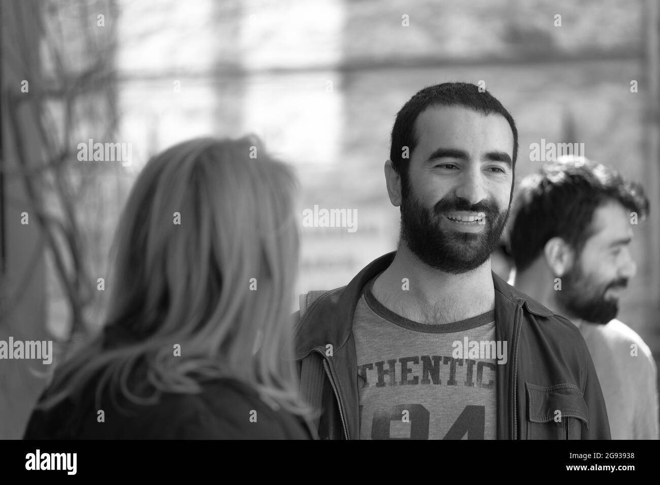 ISTANBUL, TURKEY - Mar 07, 2020: A grayscale shot of a group of Turkish ...