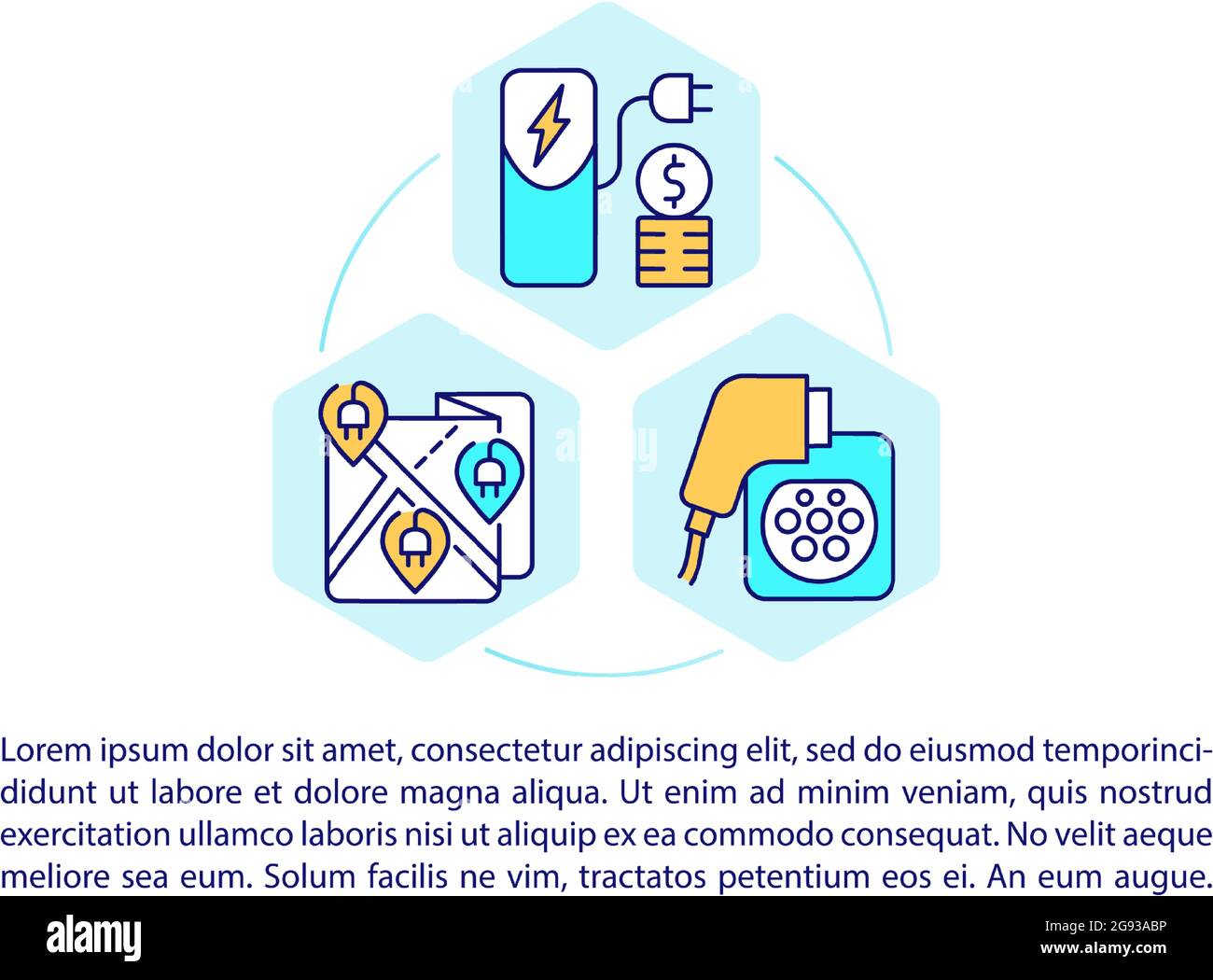 EV charging stations concept line icons with text Stock Vector Image ...