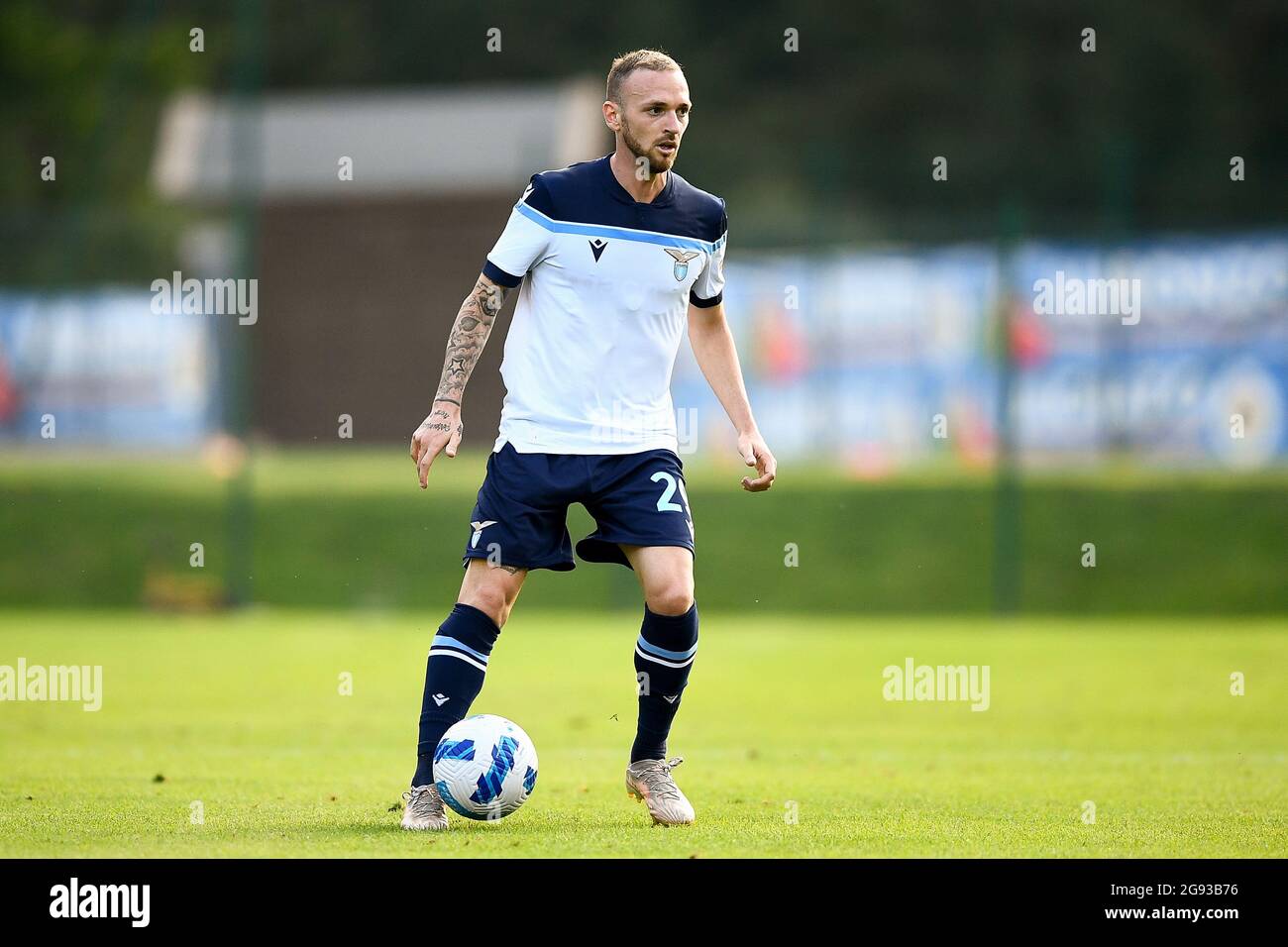Auronzo di Cadore, Italy. 23 July 2021. Manuel Lazzari of SS Lazio in action during the pre ...