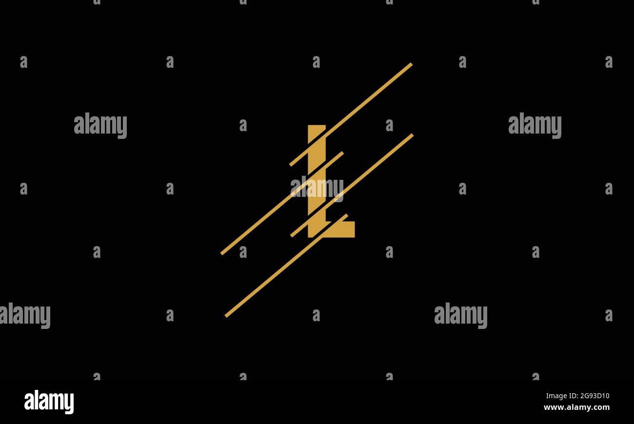 Letter L technology logo with diagonal lines for fast tech concept in ...