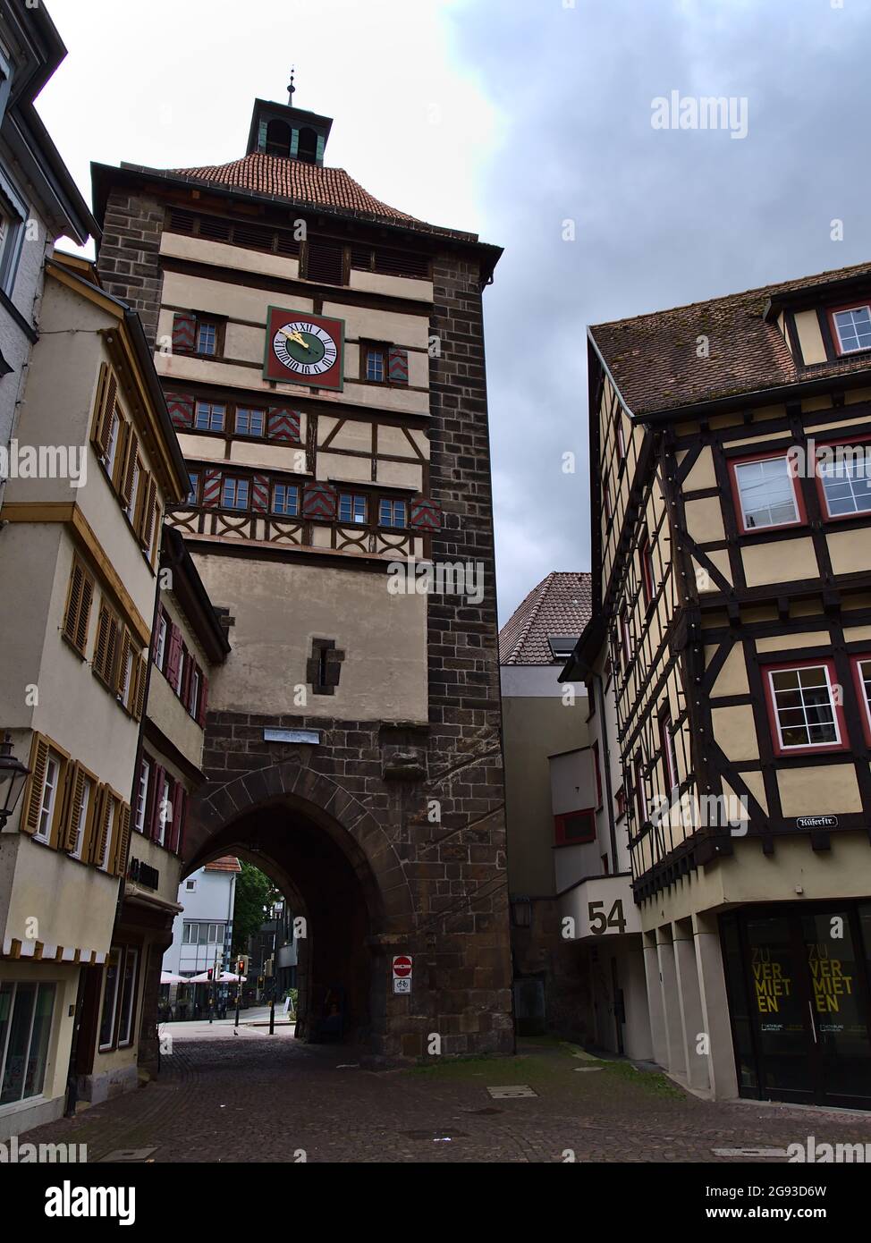 View of historic gate Wolfstor, the oldest tower in the historic center ...