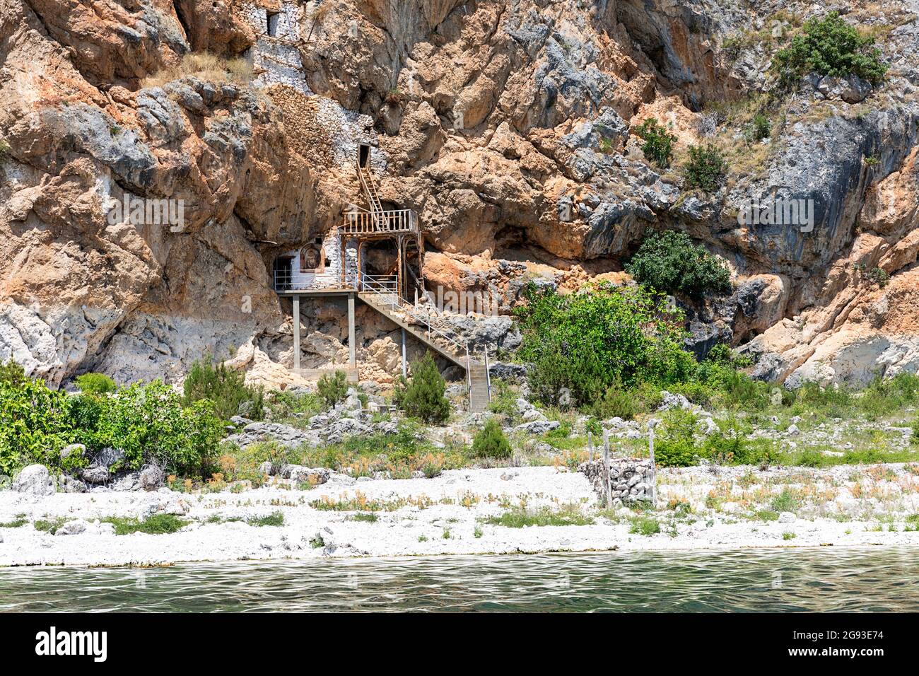Amazing orthodox cave church built in the rocks above Prespa lake ...