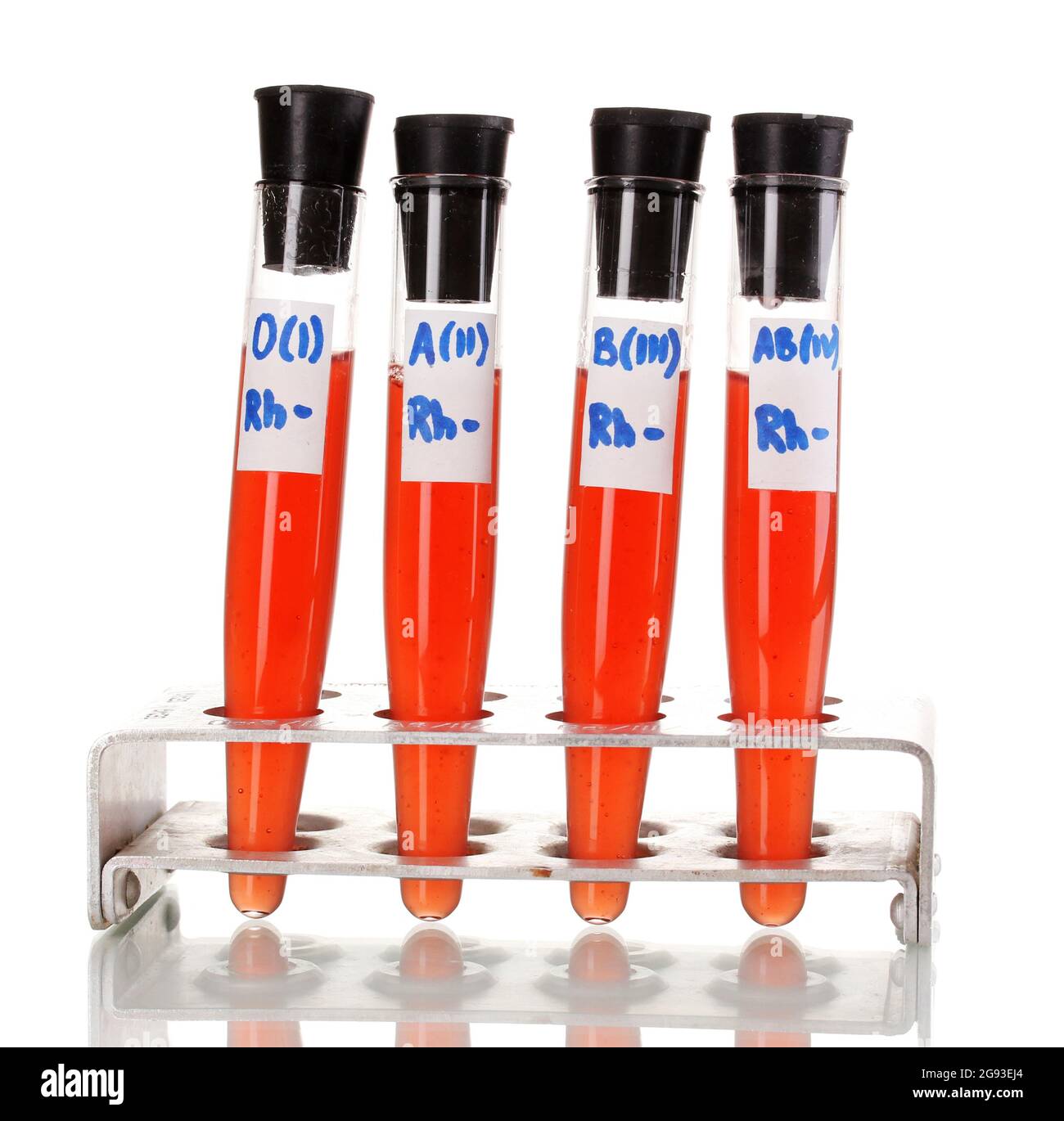 Test-tubes with blood isolated on white Stock Photo - Alamy