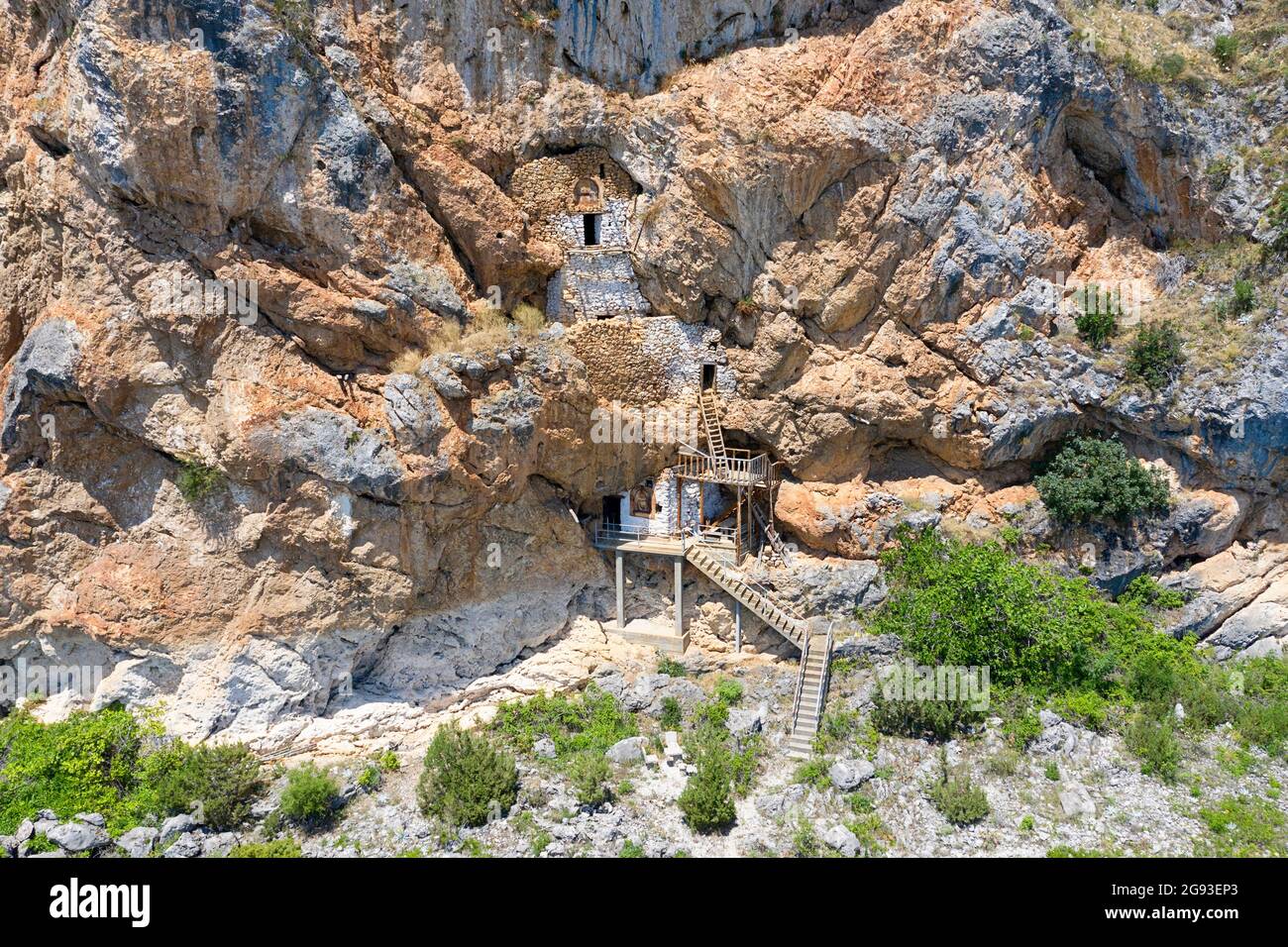 Amazing orthodox cave church built in the rocks above Prespa lake ...