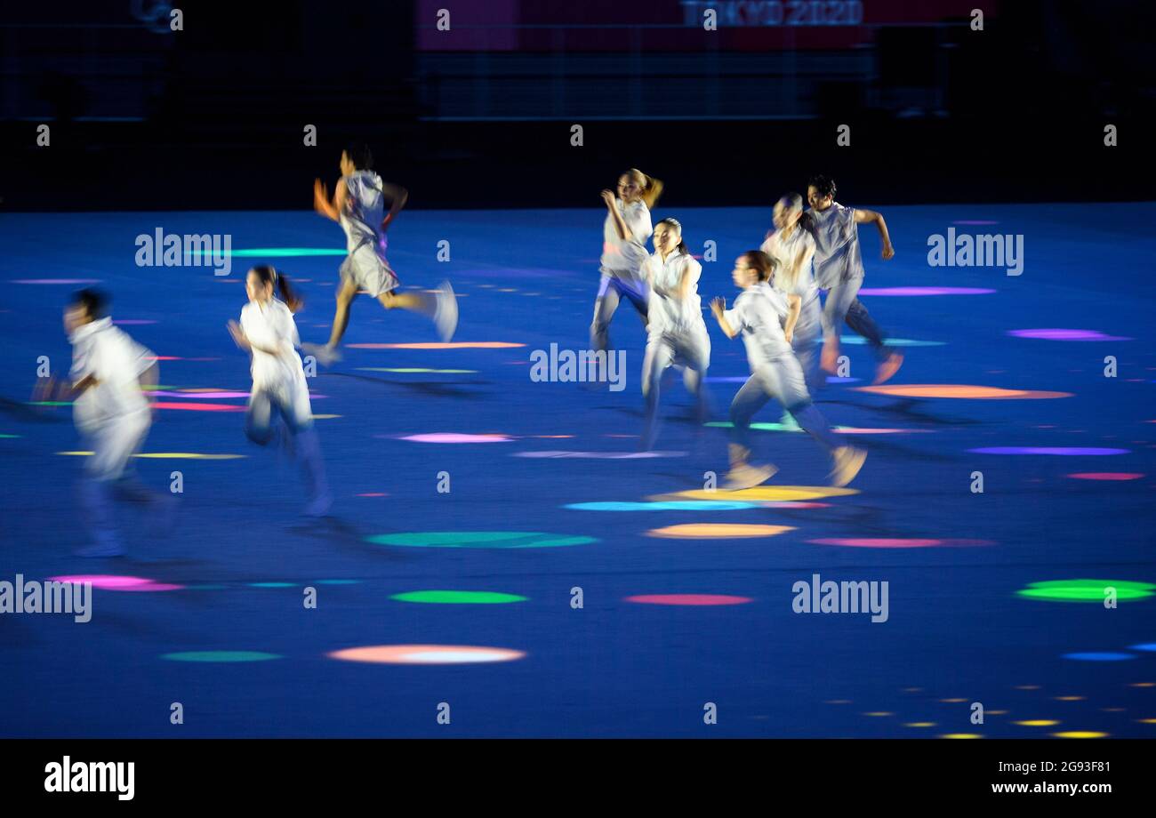 Tokyo, Japan. 23rd July, 2021. Choreography with Japanese dancers ...