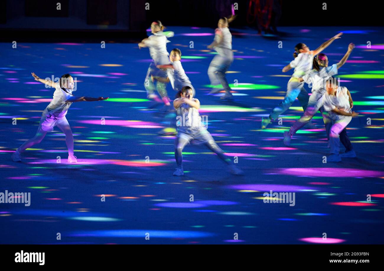 Tokyo, Japan. 23rd July, 2021. Choreography with Japanese dancers ...
