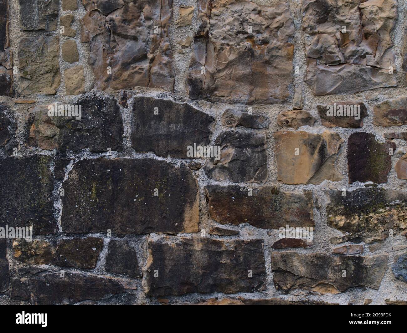 Closeup view of historic stone wall of old medieval fortress in ...