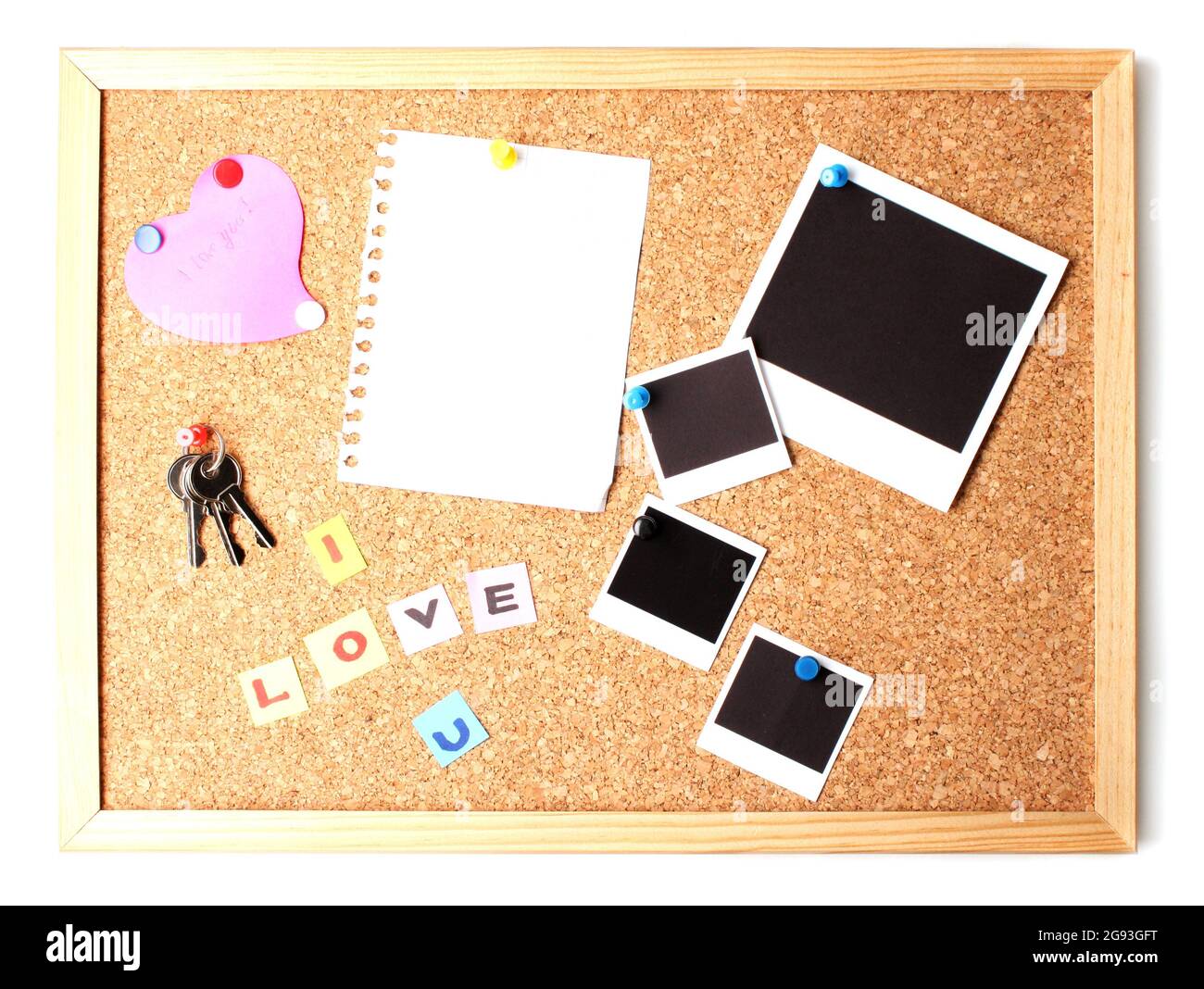 Cork board with notes Stock Photo - Alamy