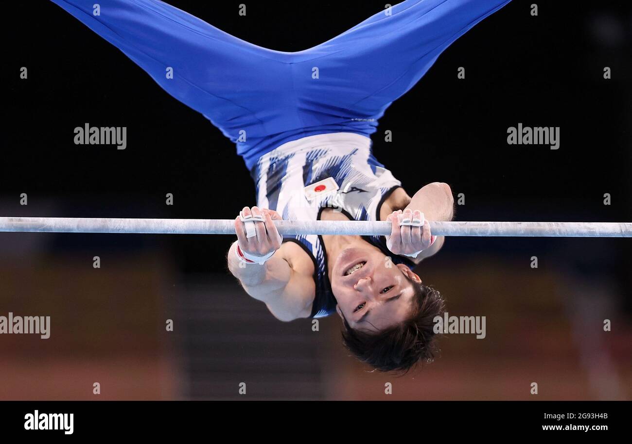 Tokyo, Japan. 24th July, 2021. Uchimura Kohei of Japan competes during ...