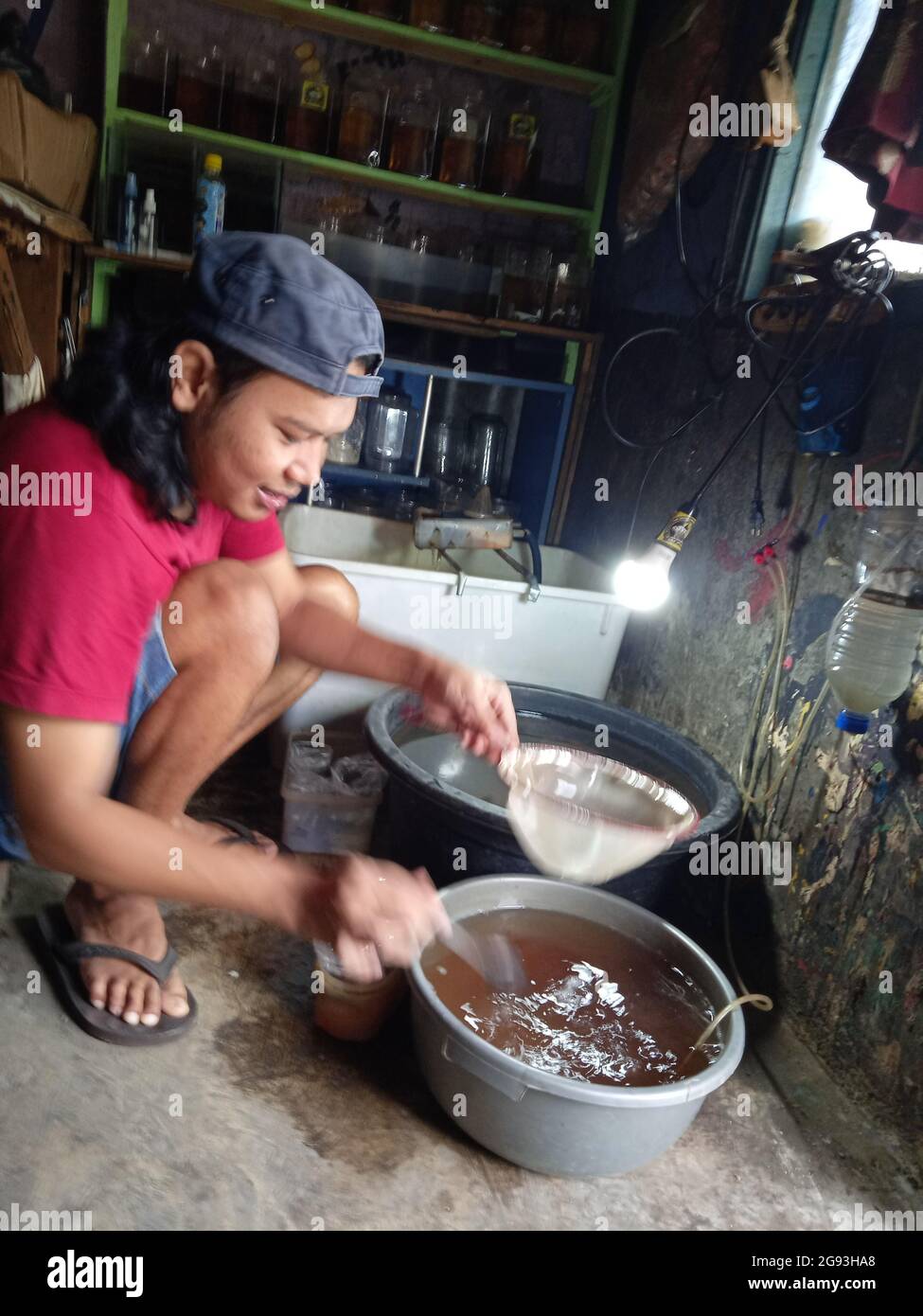 For Editorial Use Only, 21 July 2021, Betta Fish Food Seller, Kutir ...