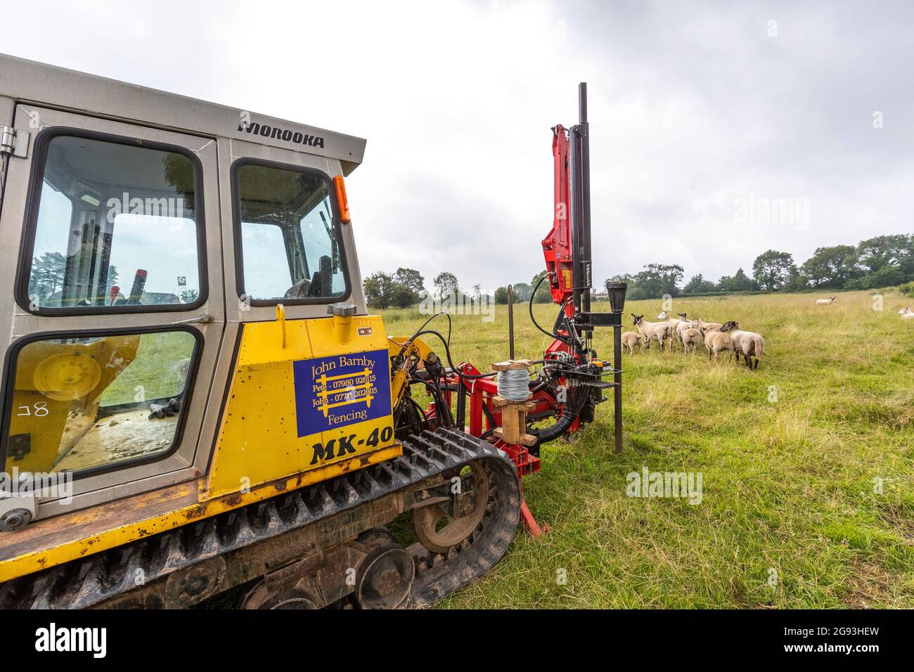 Tracked mechanical post driver and fencing machine. Driven either from ...