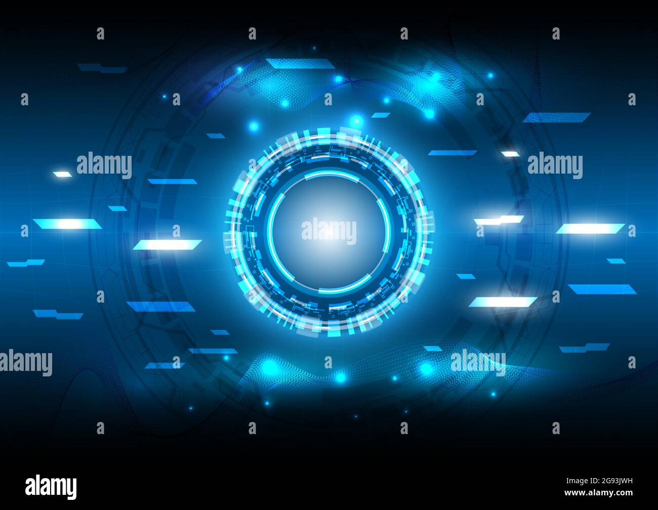 Futuristic Sci-Fi glowing HUD user. Digital infographic frame. Abstract ...